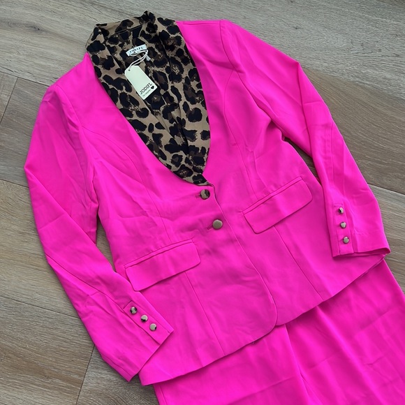 JODIFL | Jackets & Coats | Nwt Jodifl Neon Pink Leopard Blazer Pant ...